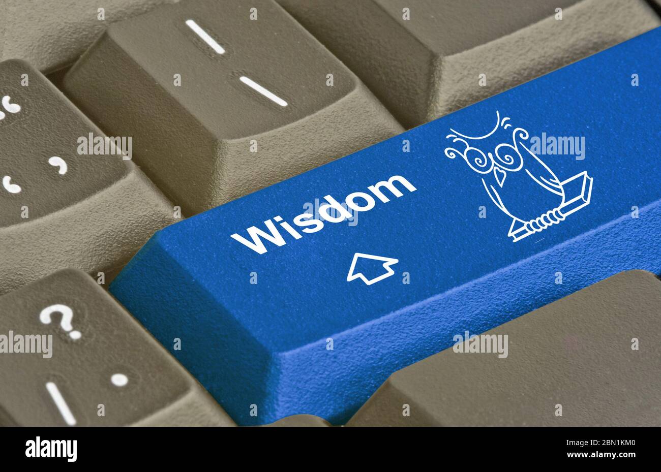 Keyboard with key for wisdom Stock Photo - Alamy