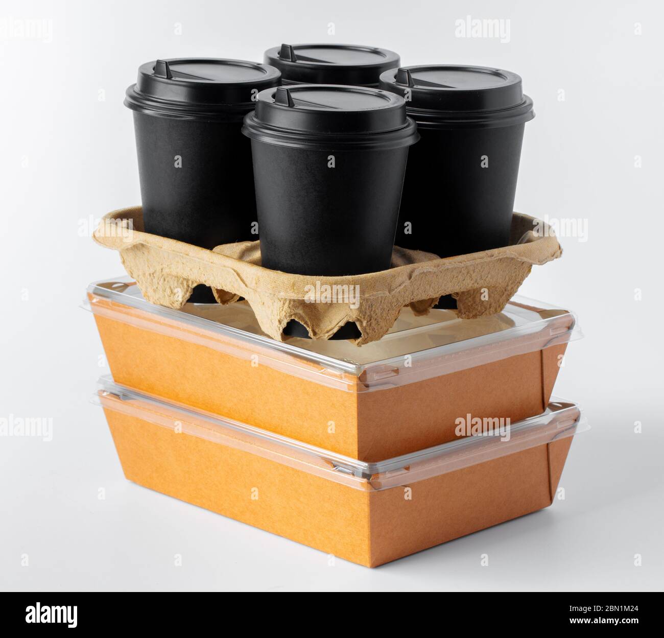 Cardboard brown food box pack isolated on white background Stock Photo ...