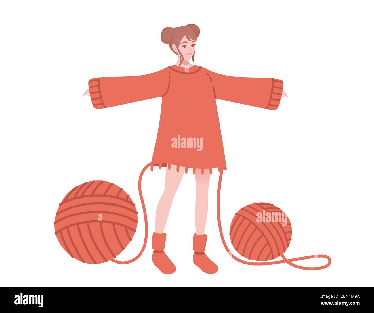 Cartoon illustration yarn wool clip hi-res stock photography and images ...