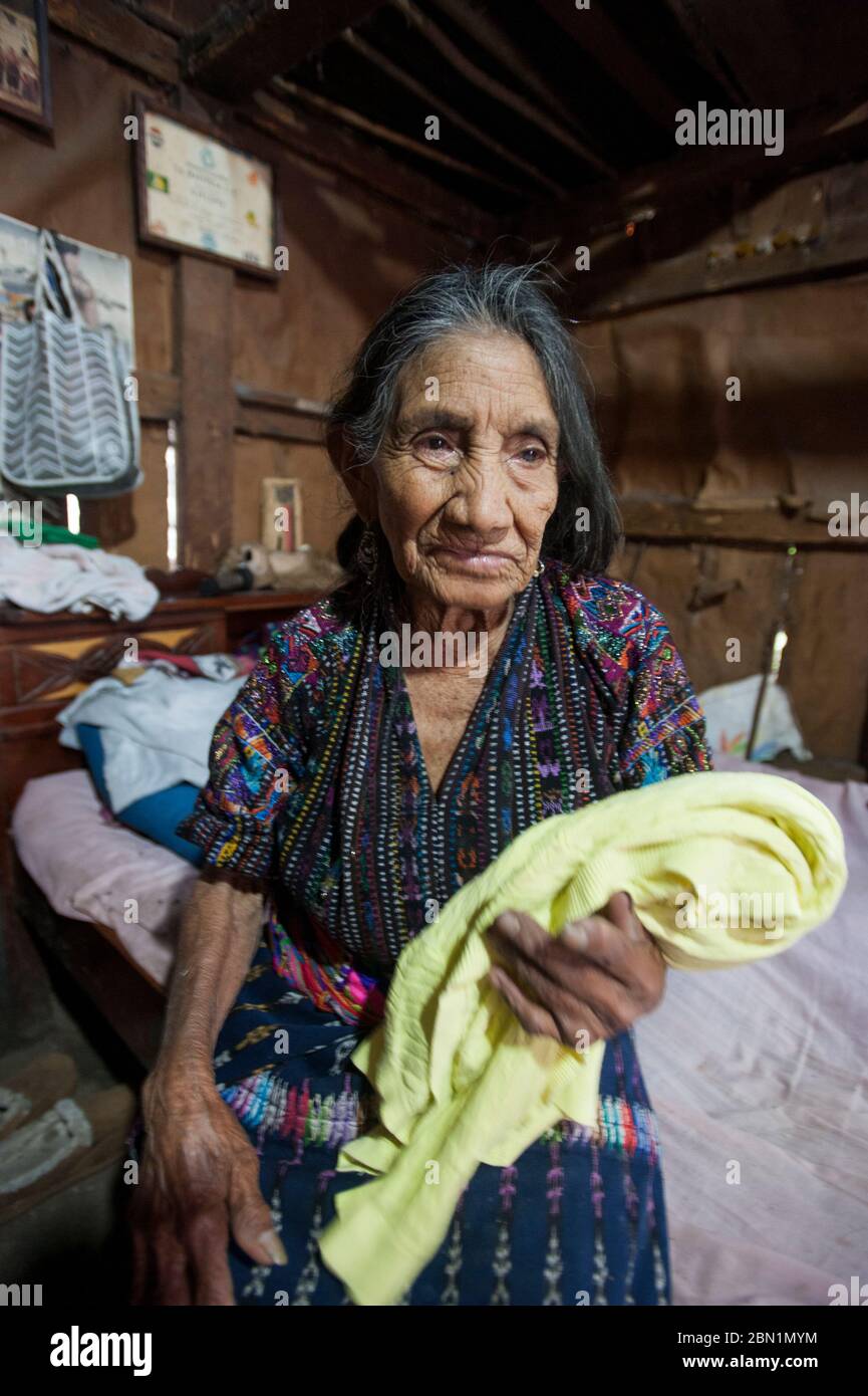A maya indigenous woman in San Jorge La Laguna, Solola, Guatemala Stock ...
