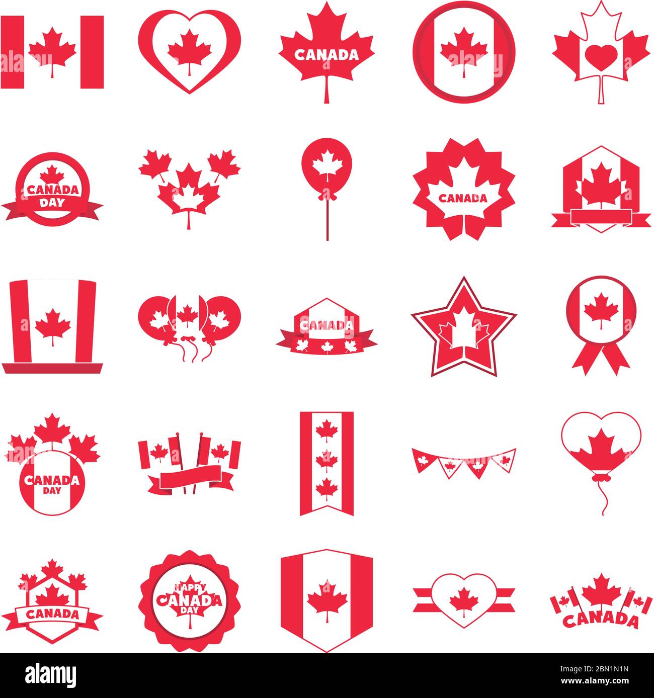 canada day, independence freedom national patriotism celebration icons ...