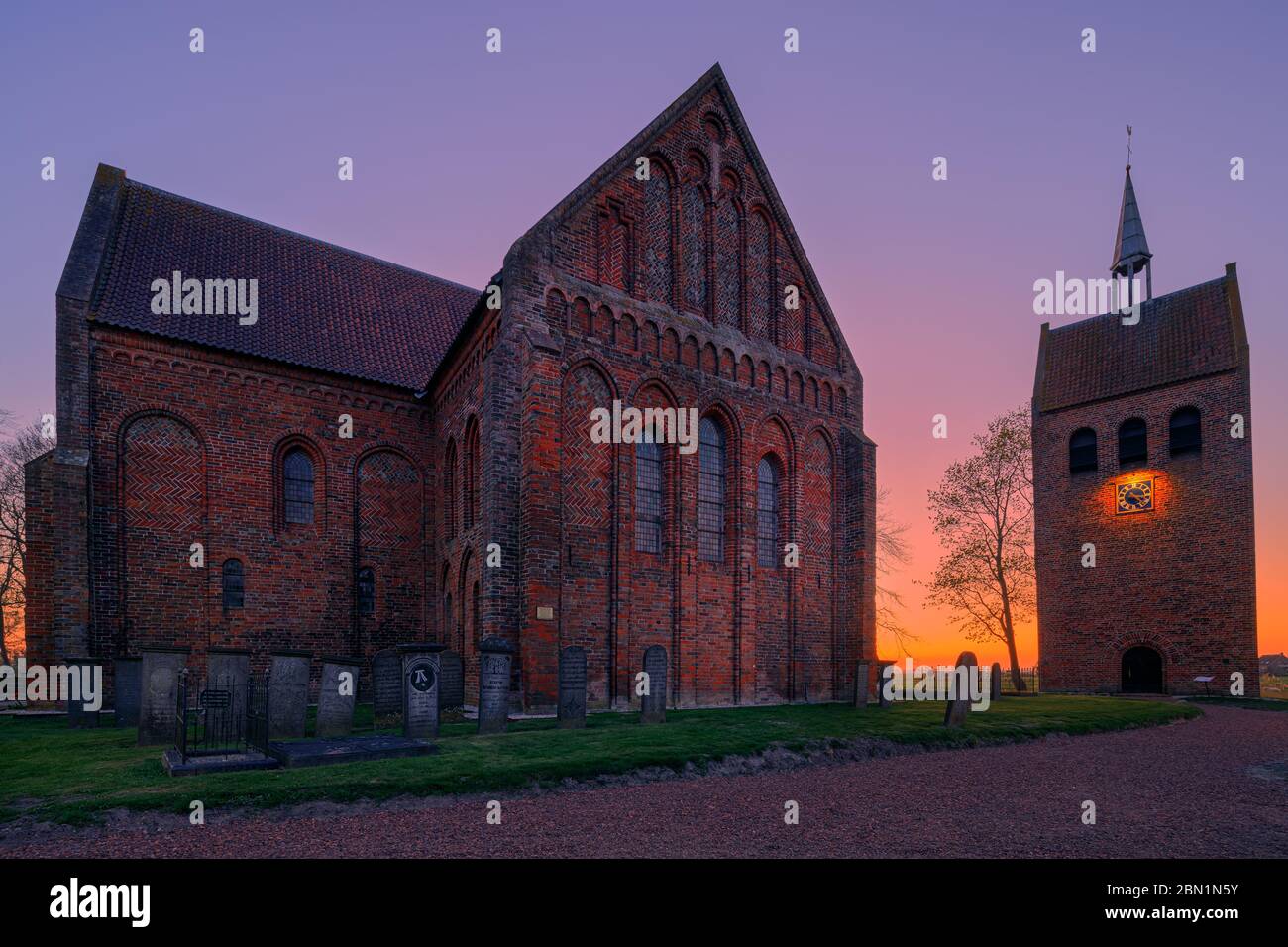 The medieval church of Garmerwolde in the province of Groningen ...