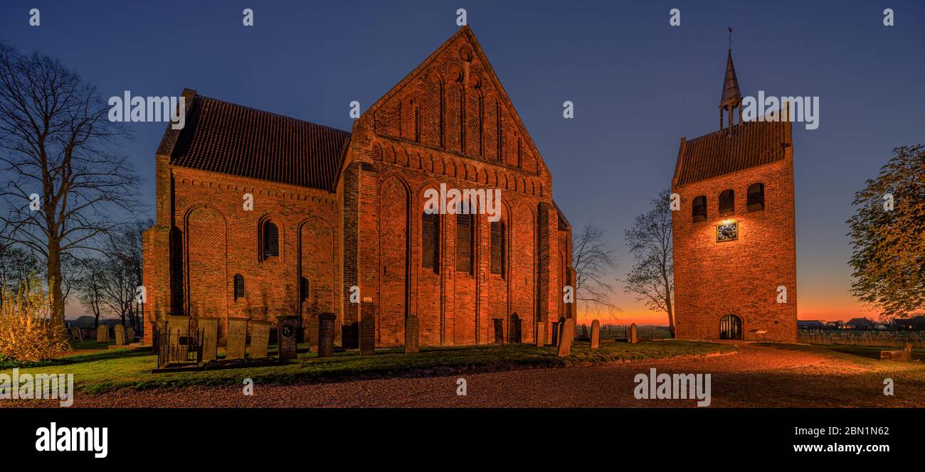 The medieval church of Garmerwolde in the province of Groningen ...