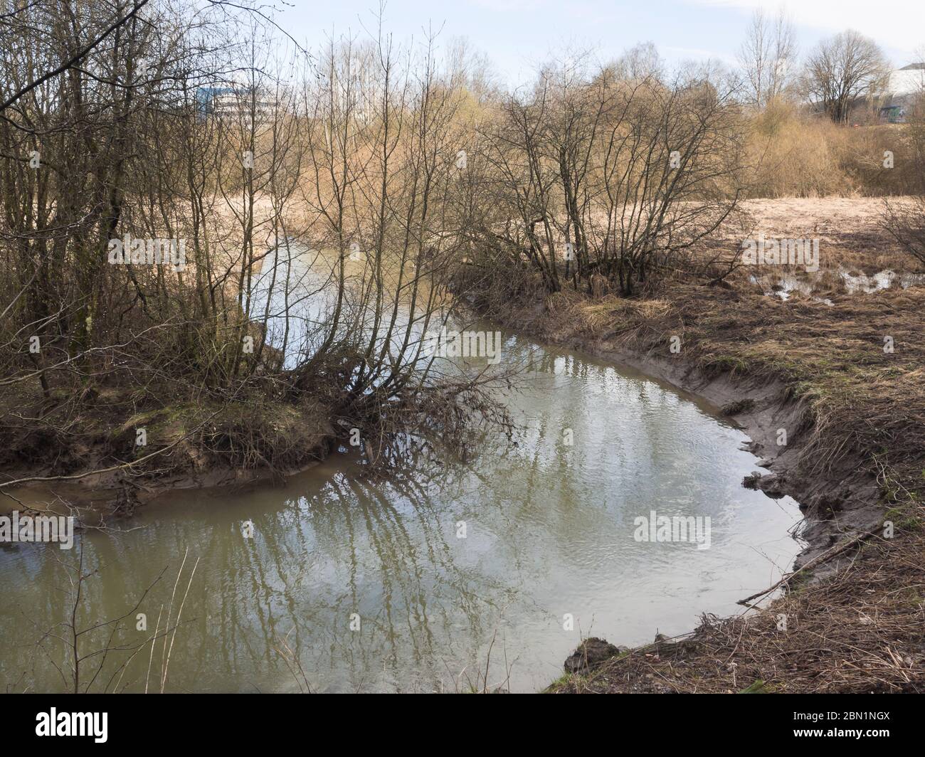 Thre Alna river meandering across the Smalvollen plain in the eastern ...