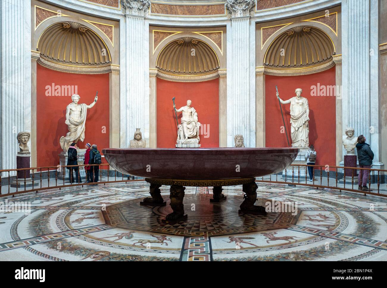 Rome, Italy - january 10, 2019: Vatican Museums, the Round Room built ...