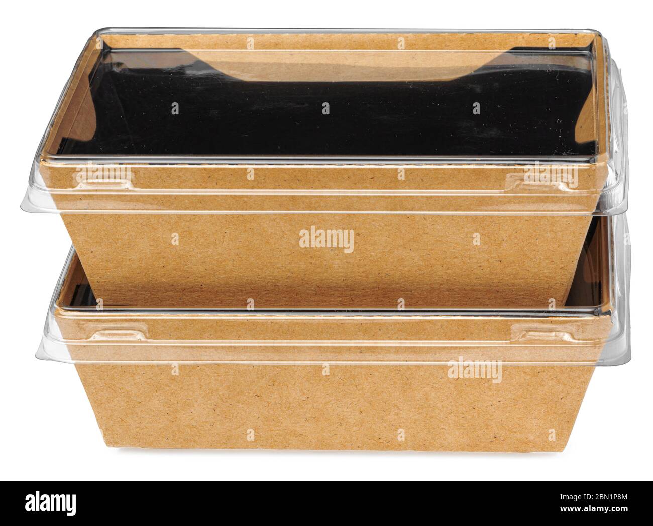 Craft package food box with transparent cover on white background Stock ...