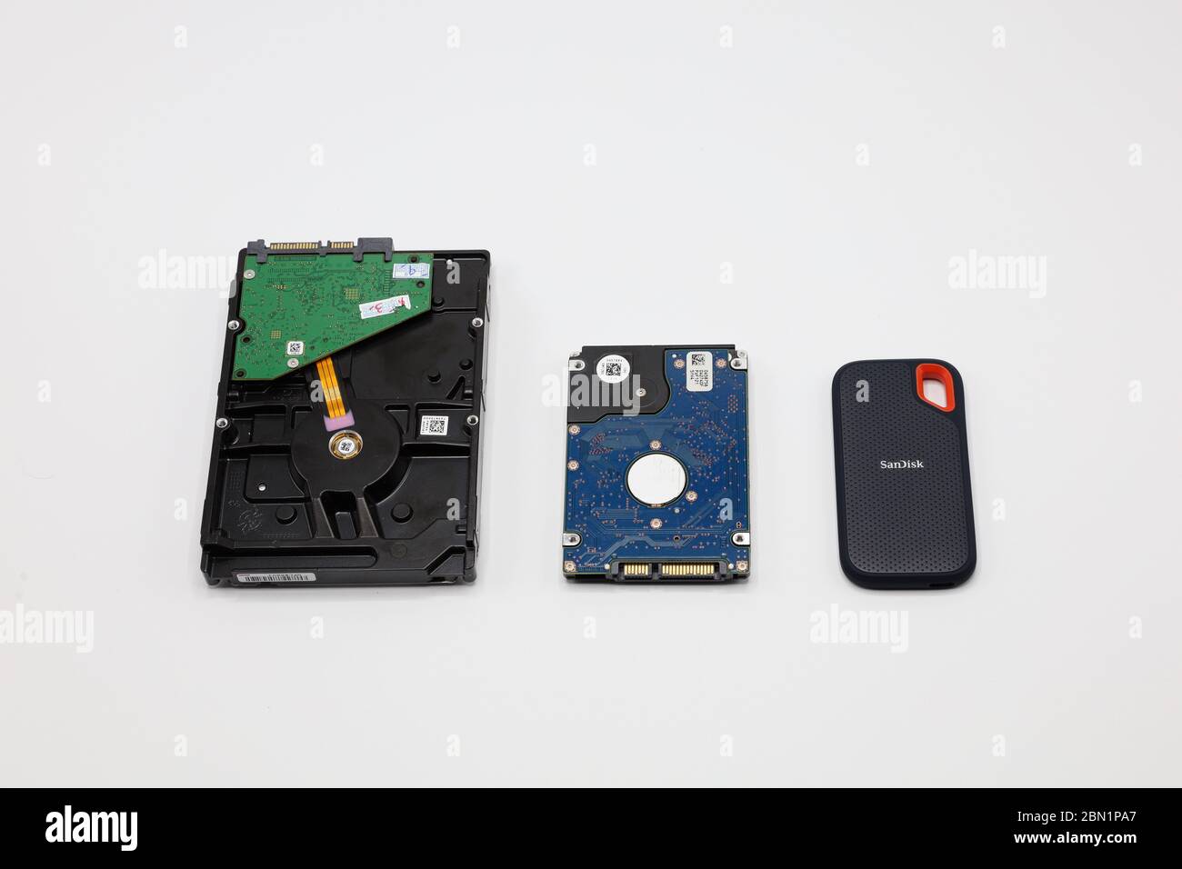 Hard disk isolated on a white background. Computer HDD Hard Disk Drive. Computer Storage Memory ...