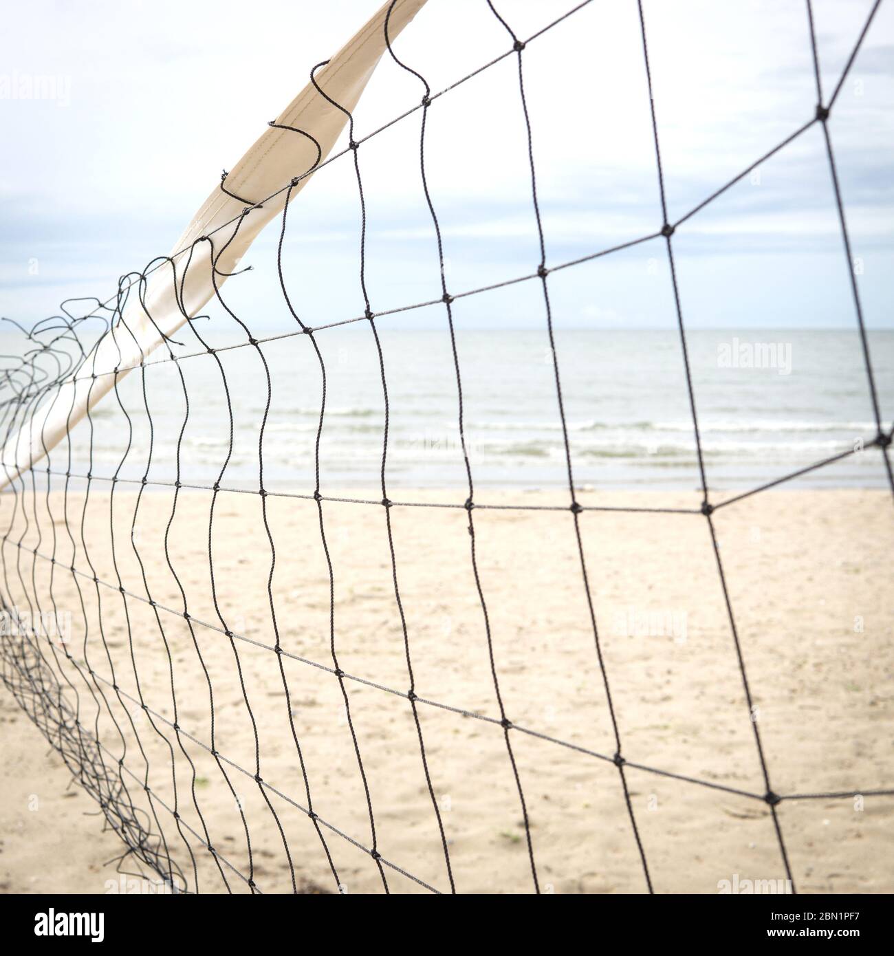 Close up of beach volleyball net on the beach. Sports equipment Stock ...