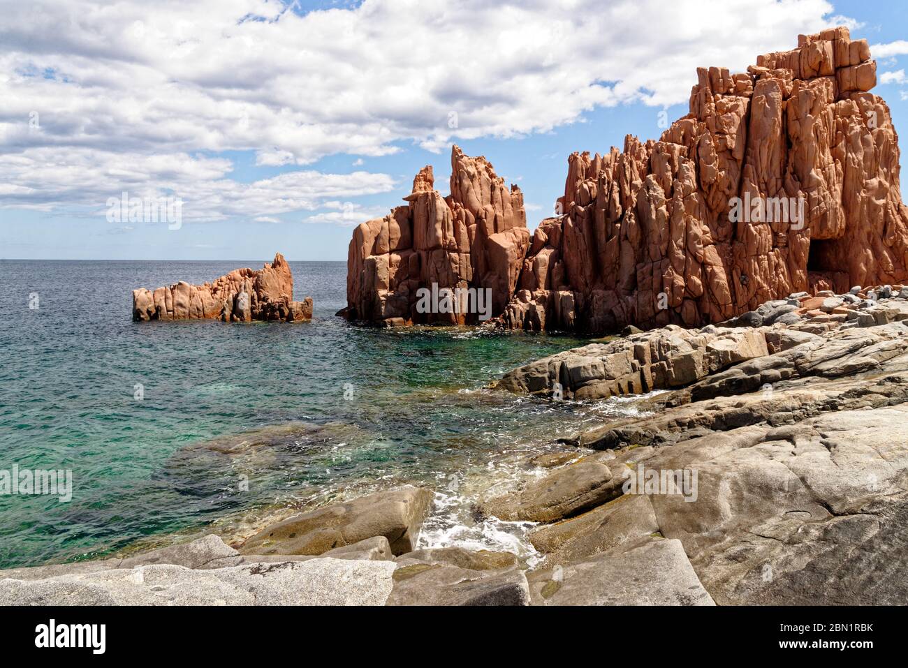Beach of Rocce Rosse, red porphyry rocks of Arbatax, Tortoli, Ogliastra ...
