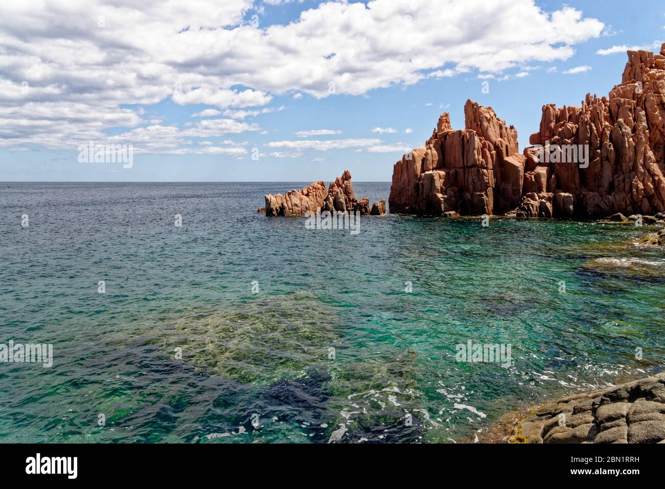 Beach of Rocce Rosse, red porphyry rocks of Arbatax, Tortoli, Ogliastra ...