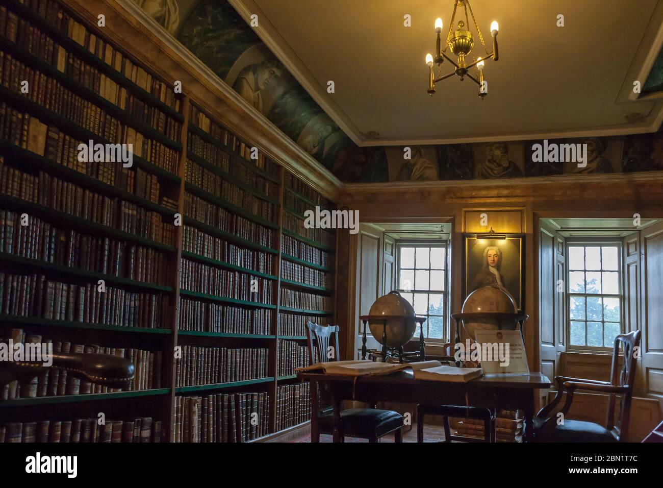 The eighteenth century Library of Traquair House, Scottish Borders, UK. Interior Stock Photo - Alamy