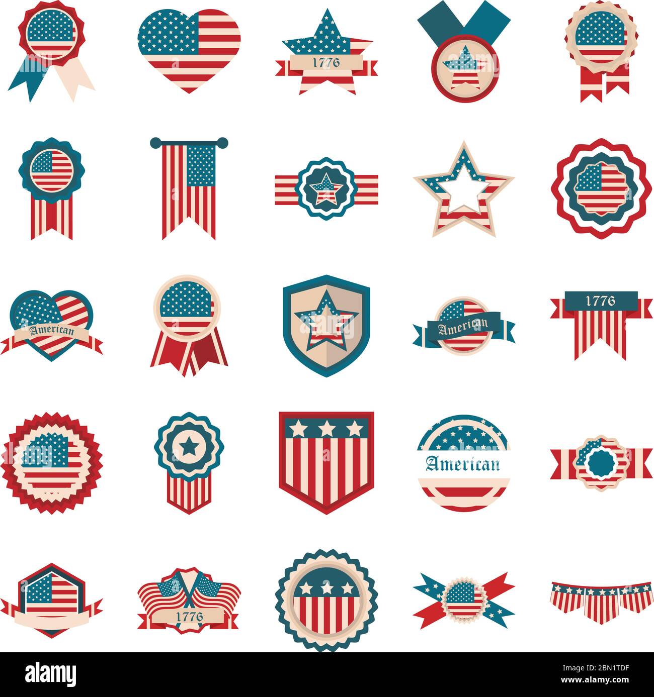 happy independence day, american flag national freedom patriotism icons ...