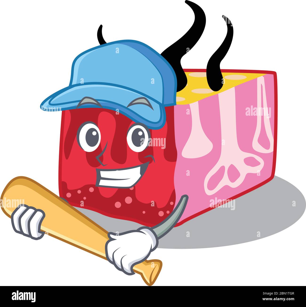 Picture of skin cartoon character playing baseball Stock Vector Image ...