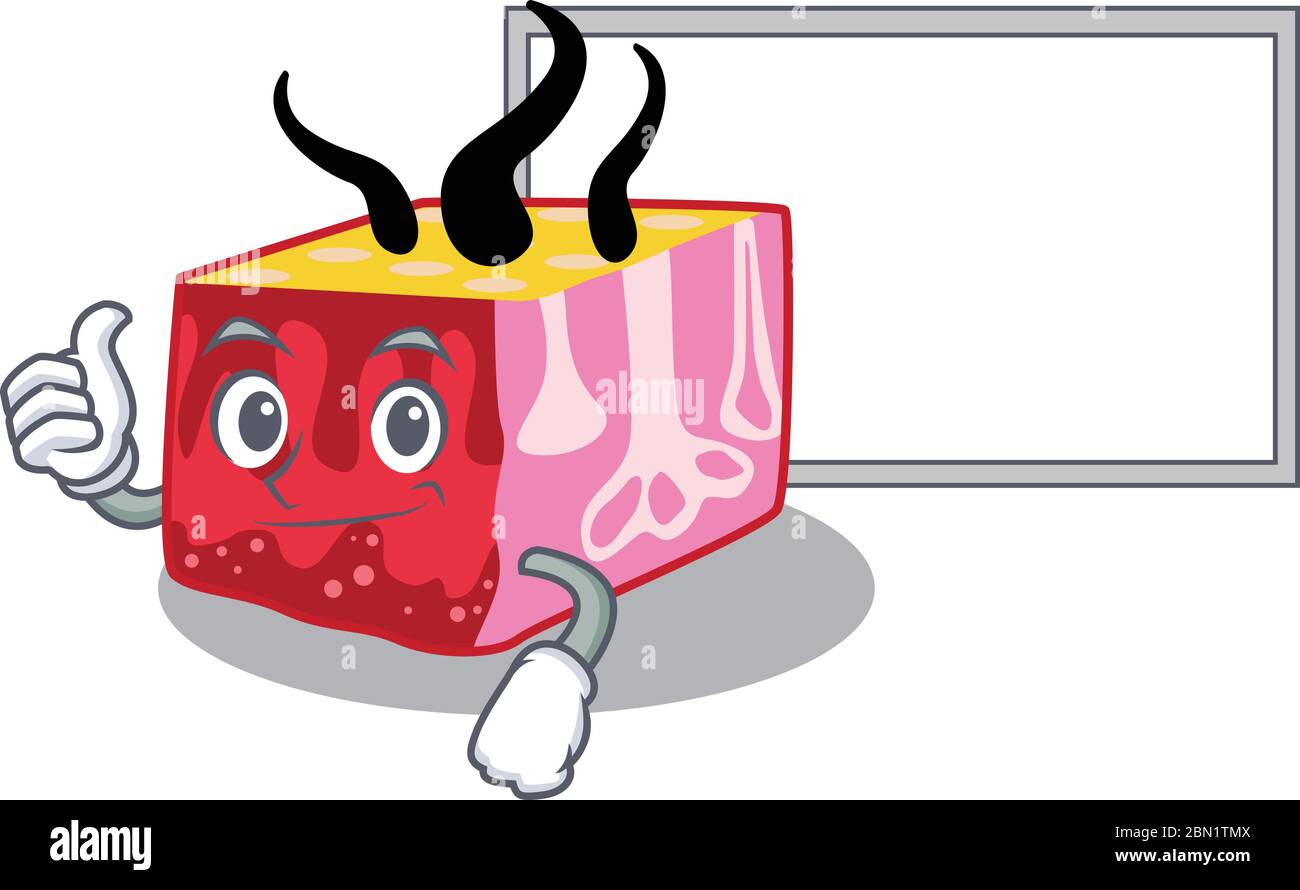 Humorous skin cartoon design Thumbs up bring a white board Stock Vector ...