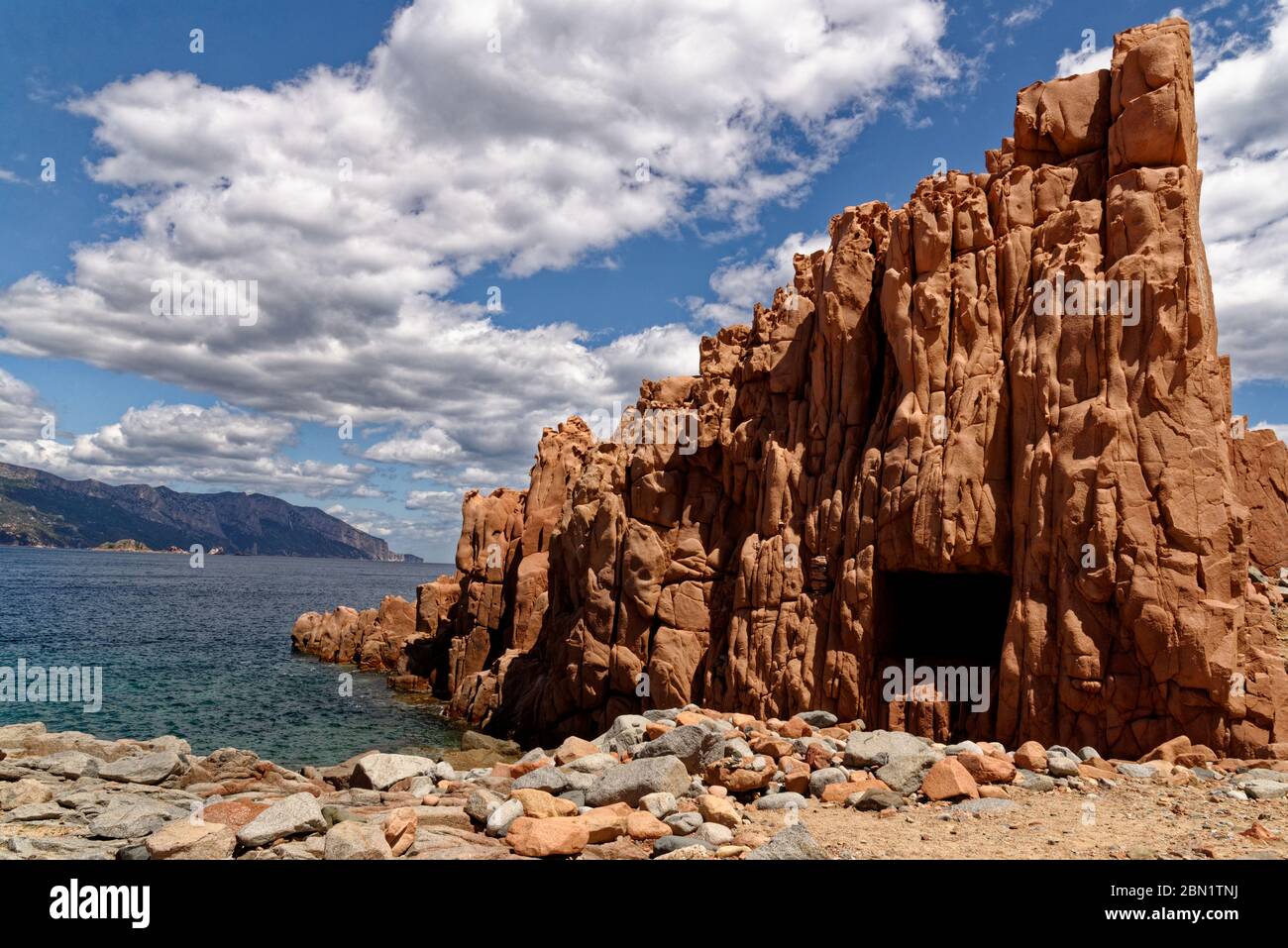 Beach of Rocce Rosse, red porphyry rocks of Arbatax, Tortoli, Ogliastra ...