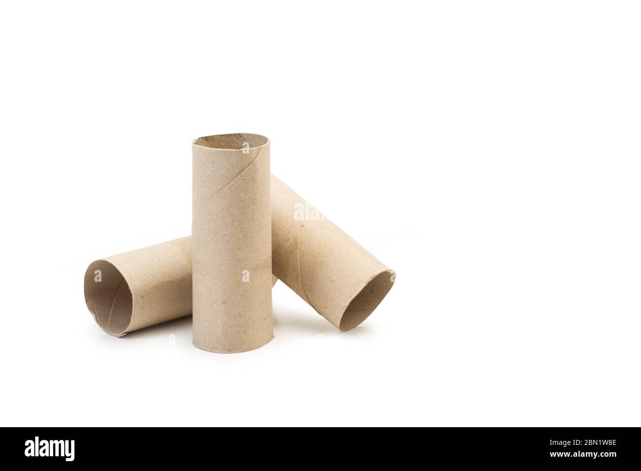 Center of toilet paper rolls without paper on a white background Stock ...