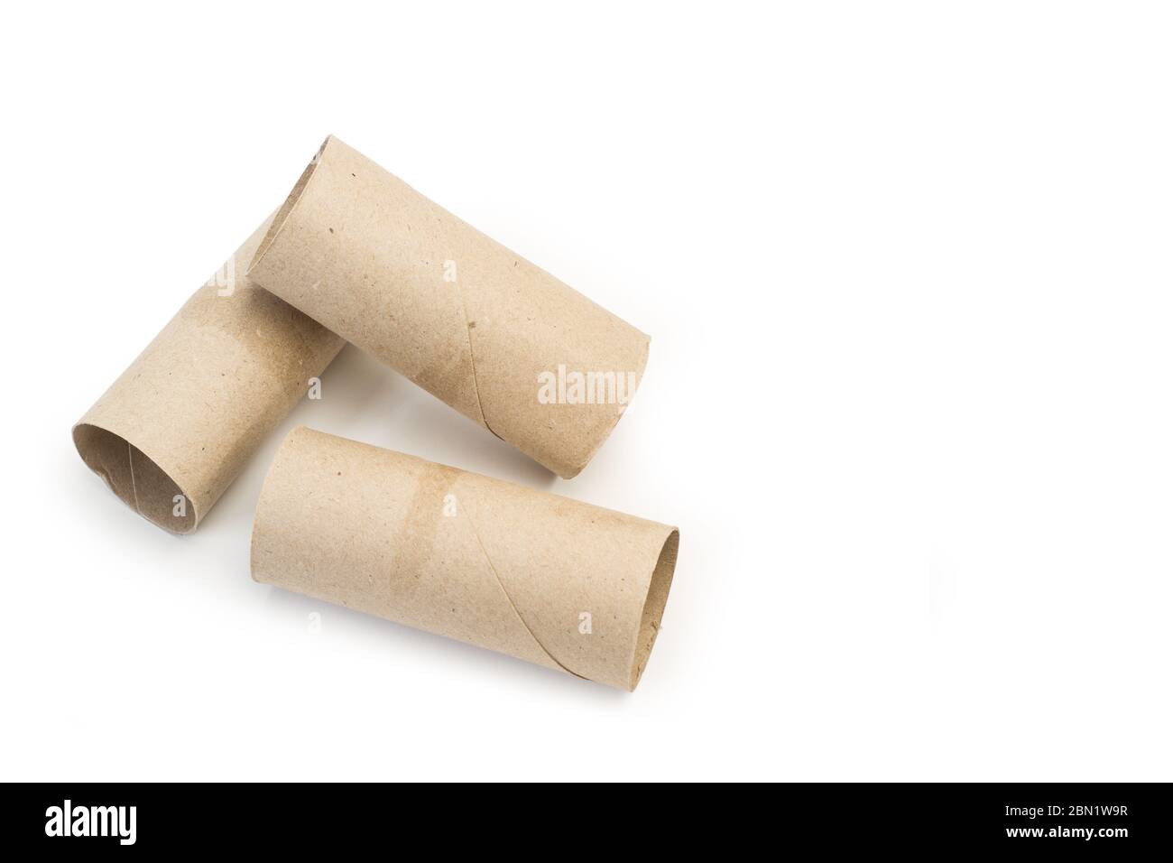 Center of toilet paper rolls without paper on a white background Stock ...