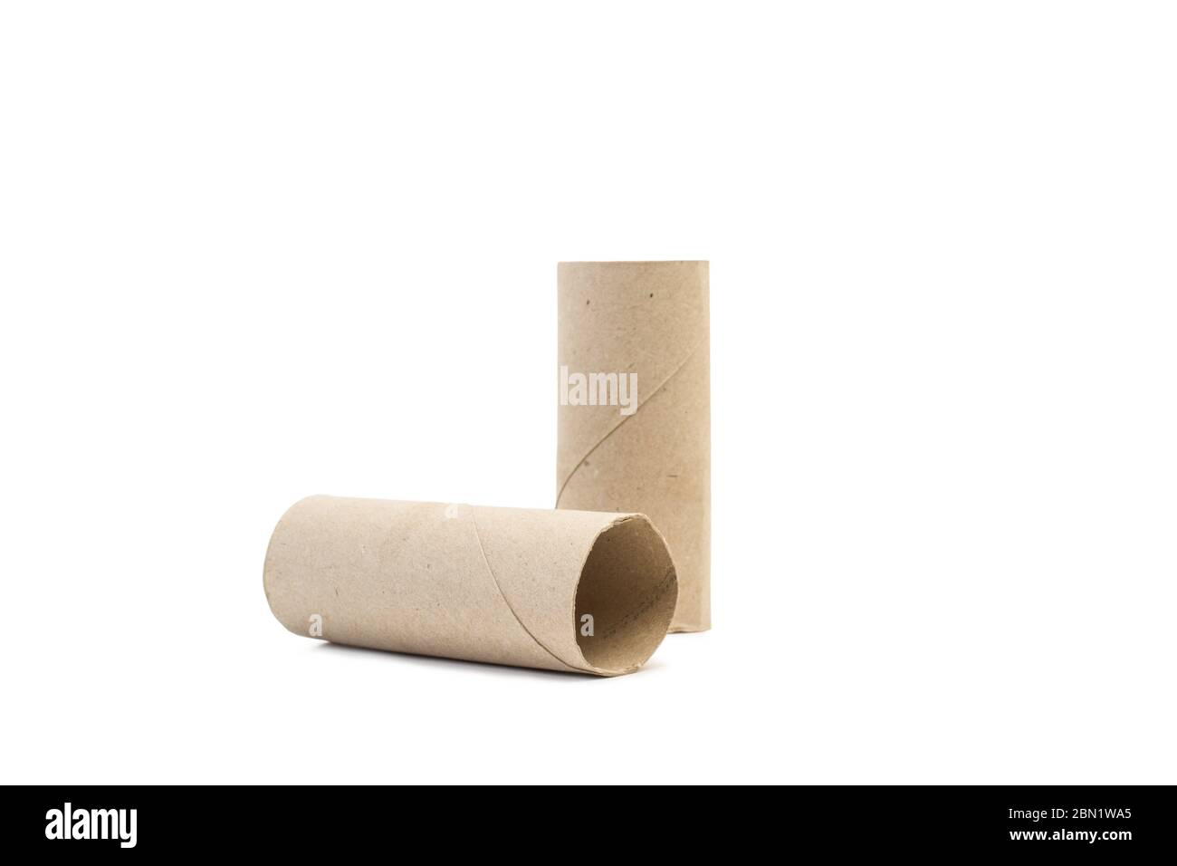 Center of toilet paper rolls without paper on a white background Stock ...