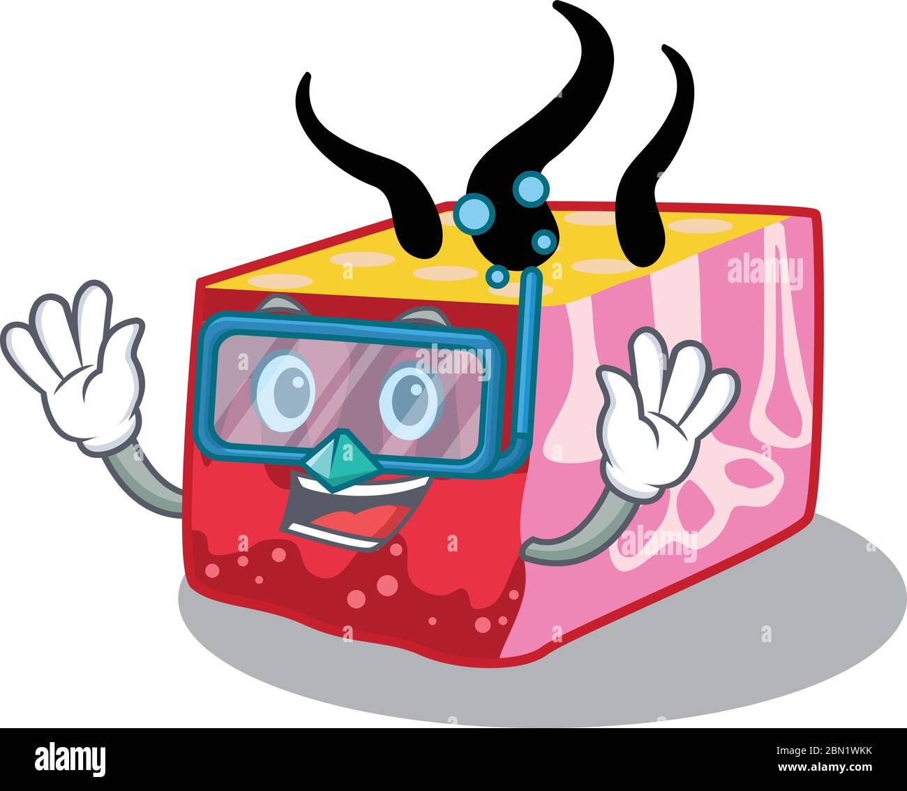 Skin mascot design concept wearing diving glasses Stock Vector Image ...