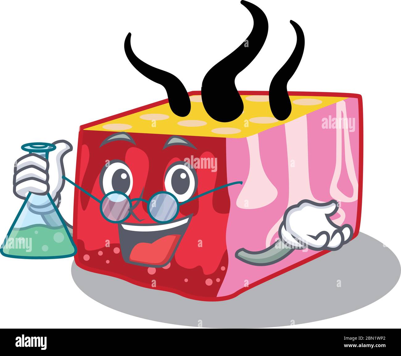 Skin smart Professor Cartoon design style working with glass tube Stock ...