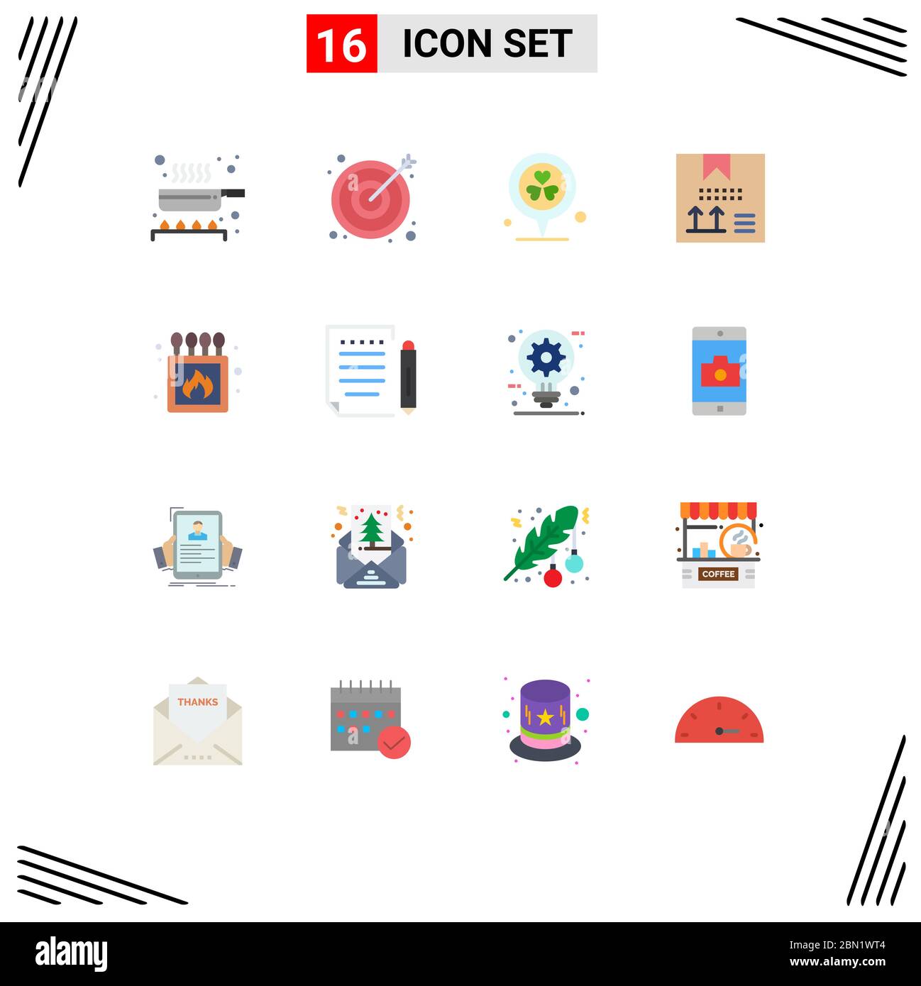 16 Thematic Vector Flat Colors And Editable Symbols Of Fire Programing