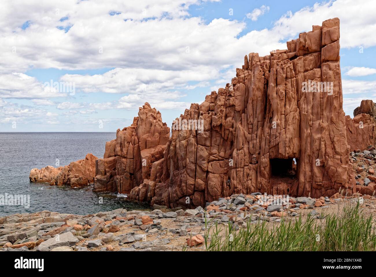 Beach of Rocce Rosse, red porphyry rocks of Arbatax, Tortoli, Ogliastra ...
