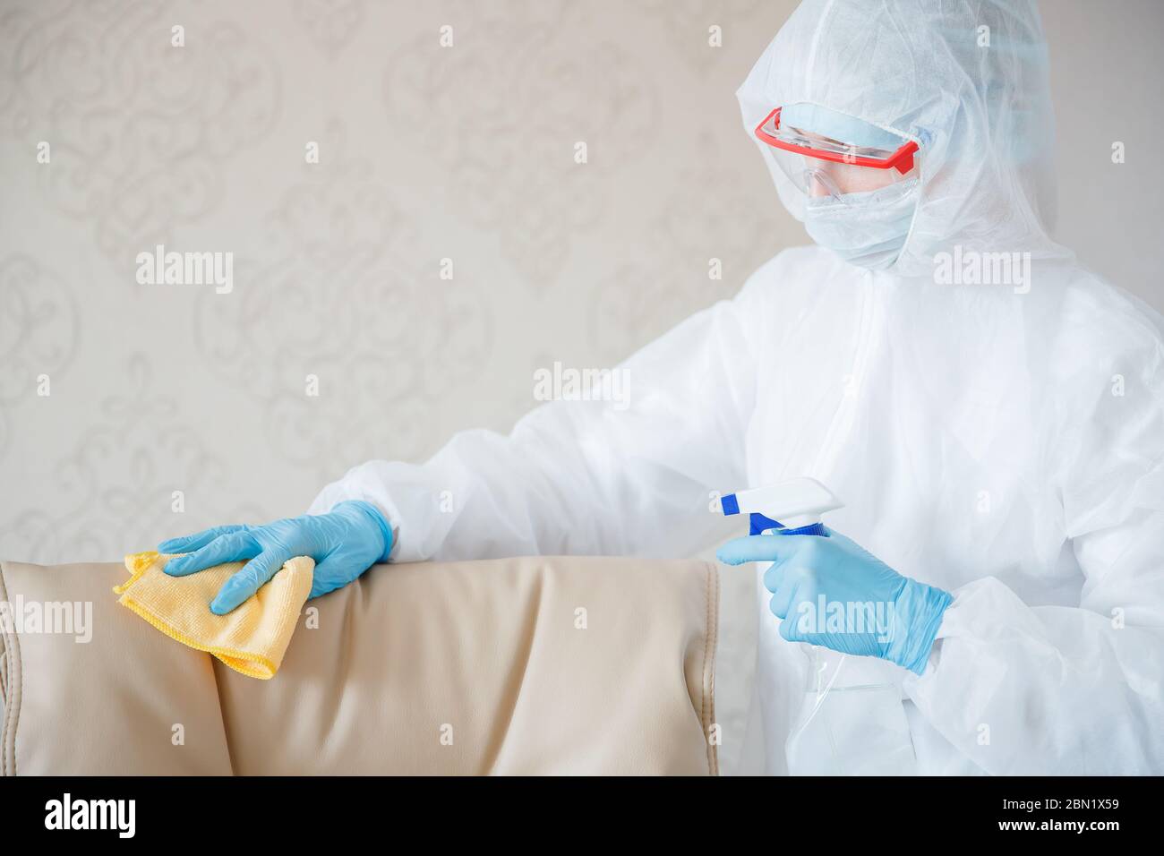 Disinfects hotel room from coronavirus and germs cleaning service Stock ...
