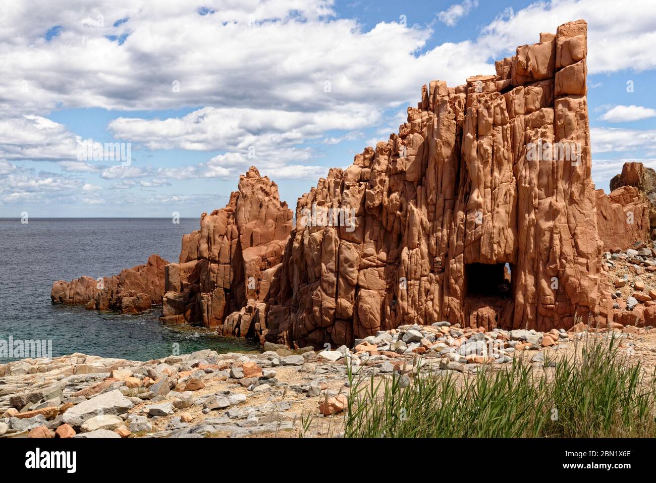 Beach of Rocce Rosse, red porphyry rocks of Arbatax, Tortoli, Ogliastra ...