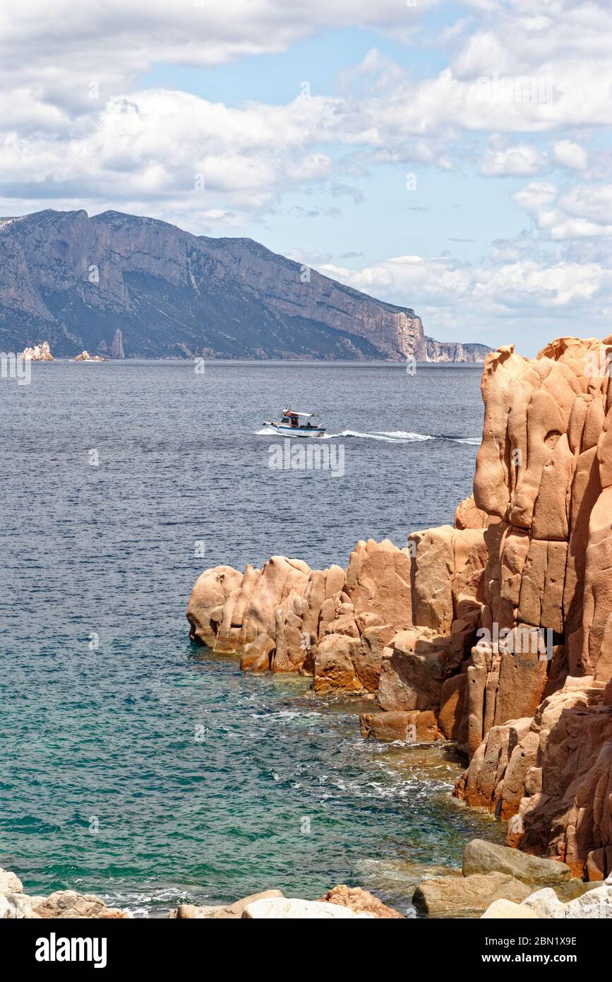 Beach of Rocce Rosse, red porphyry rocks of Arbatax, Tortoli, Ogliastra ...