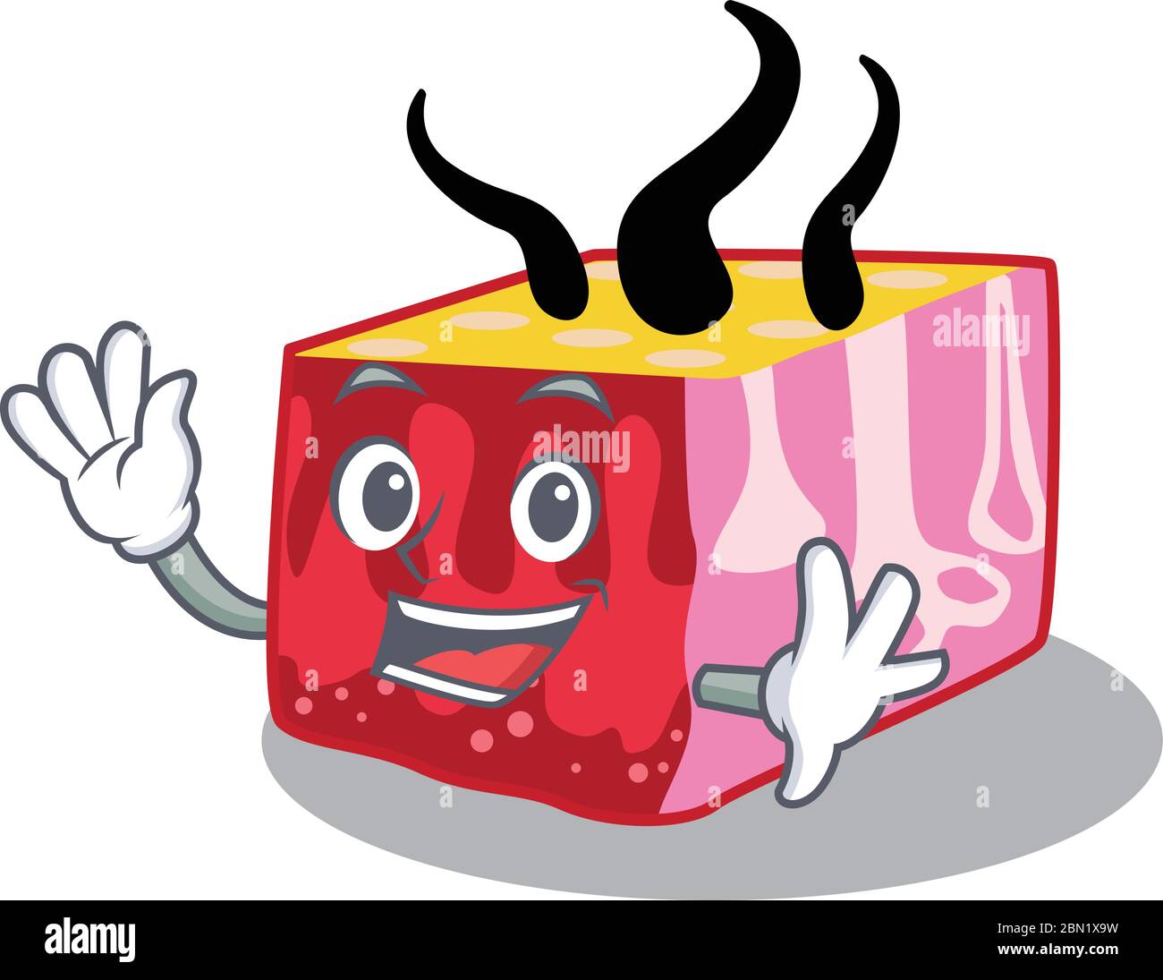 A charismatic skin mascot design style smiling and waving hand Stock ...