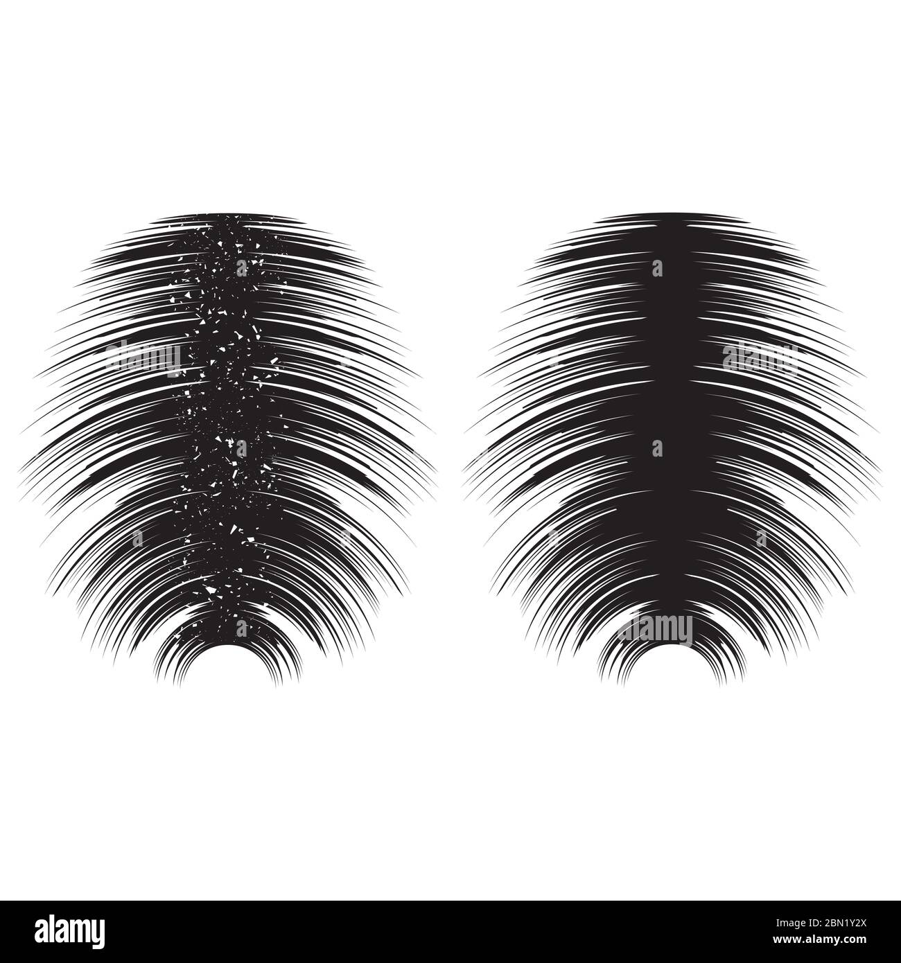 Dandruff Icon Before and After. Damaged Hair. Disease of the Skin Stock ...