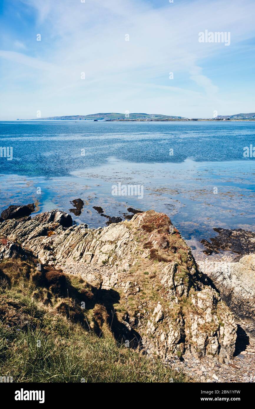 View across Castletown Bay viewed from Langness peninsular Stock Photo ...