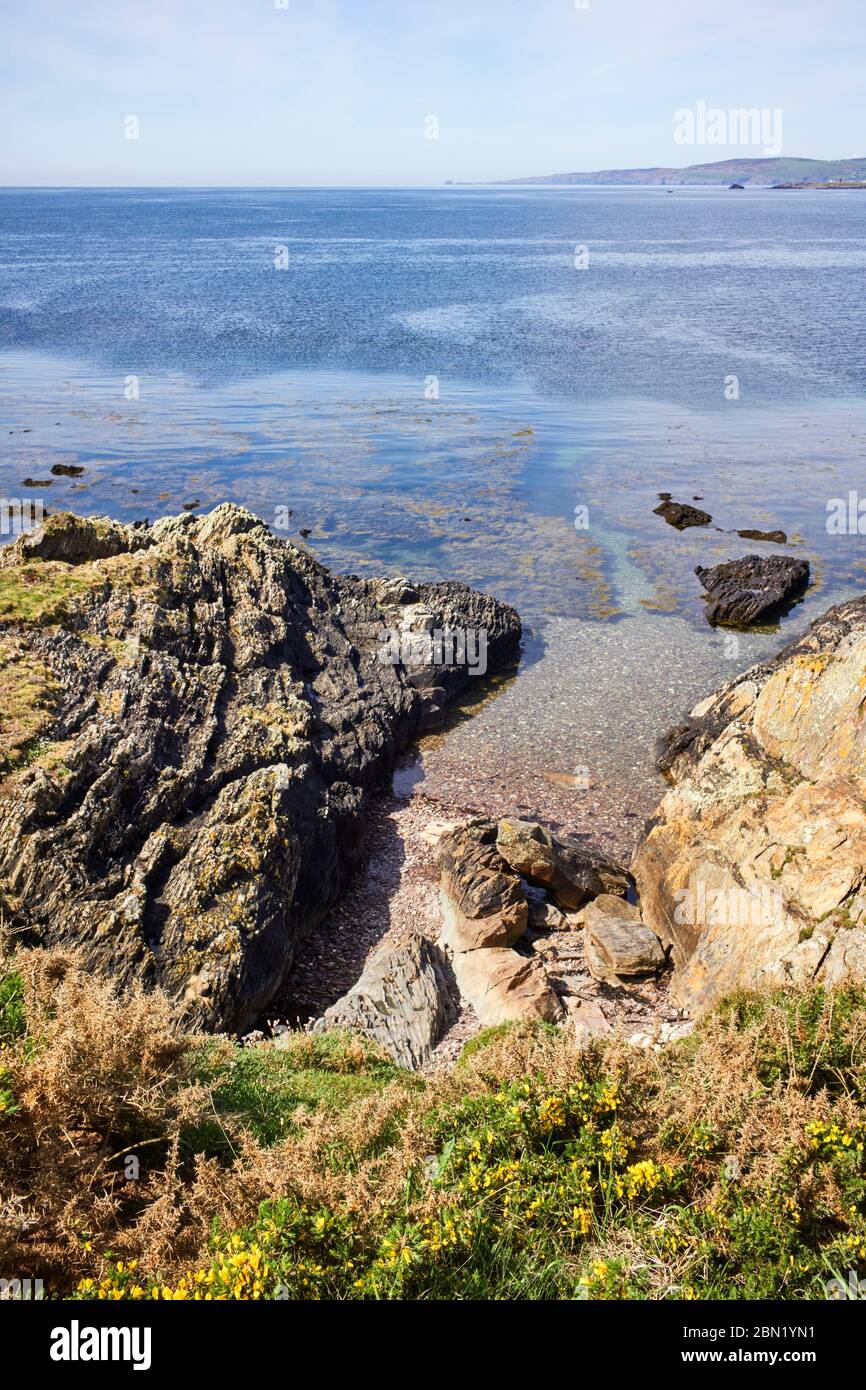 View across Castletown Bay viewed from Langness peninsular Stock Photo ...