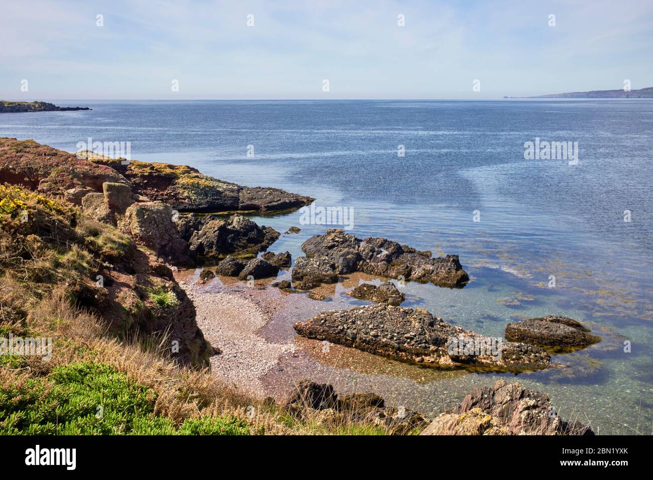 View across Castletown Bay viewed from Langness peninsular Stock Photo ...