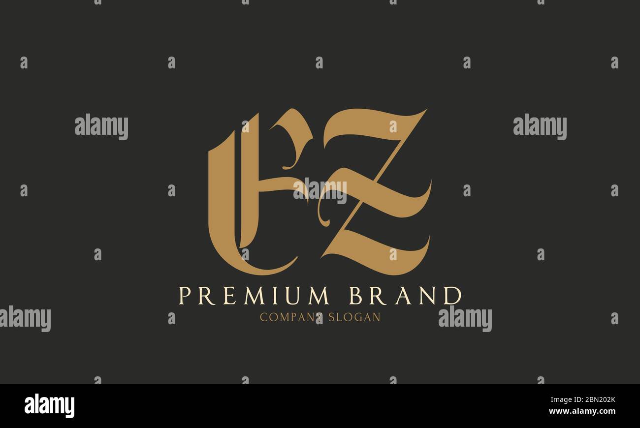 Abstract letter EZ logo. This logo icon incorporate with abstract shape ...