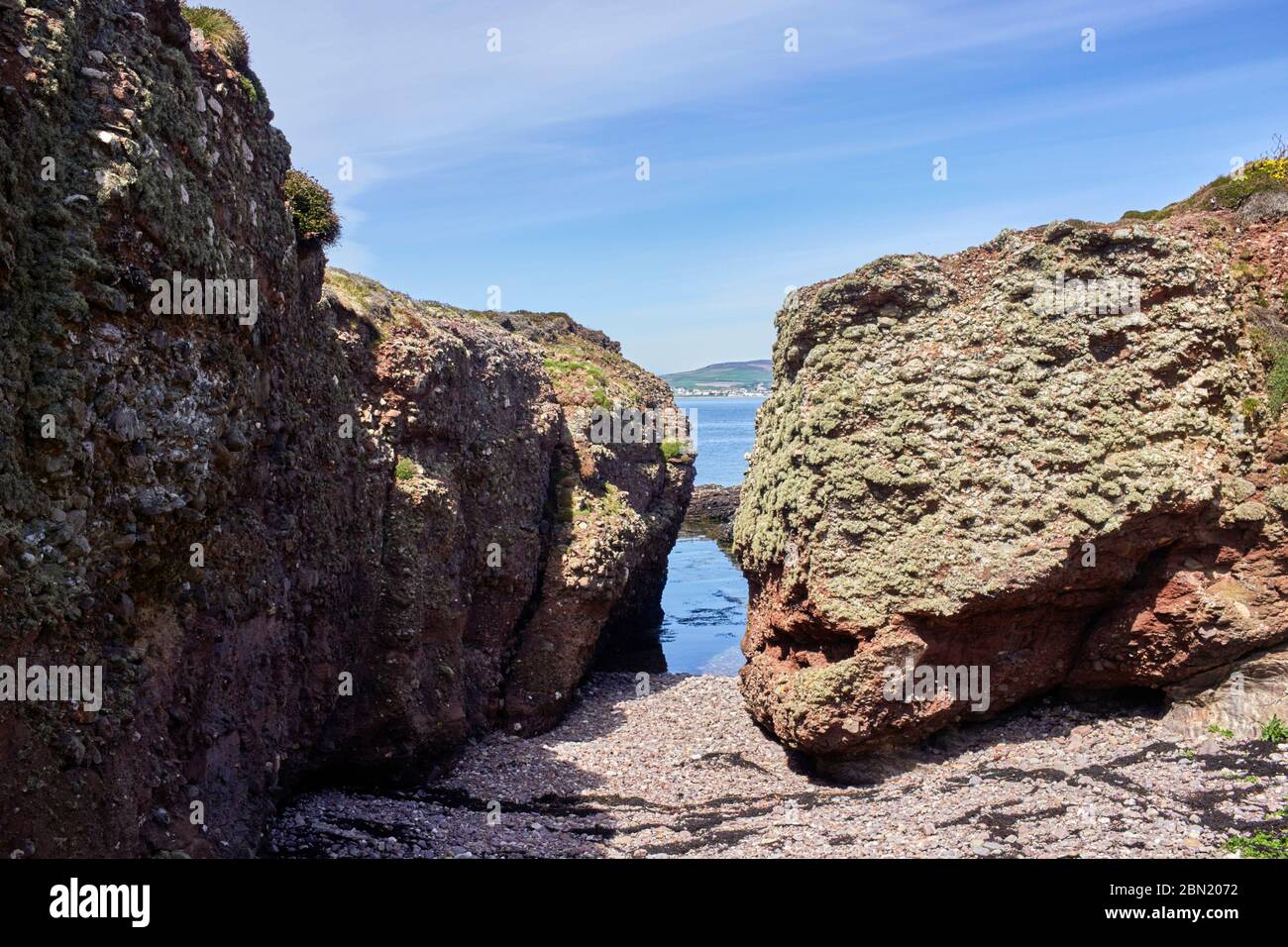 View across Castletown Bay viewed from Langness peninsular Stock Photo ...