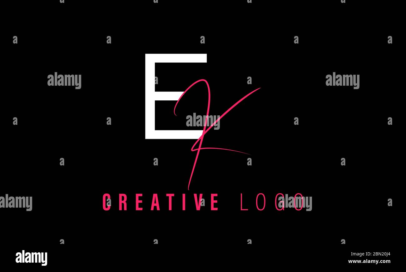 Initial based clean and minimal Logo. EK KE E K letter creative fonts ...