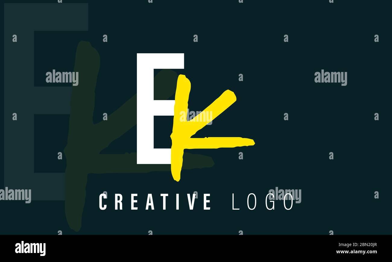Initial based clean and minimal Logo. EK KE E K letter creative fonts ...