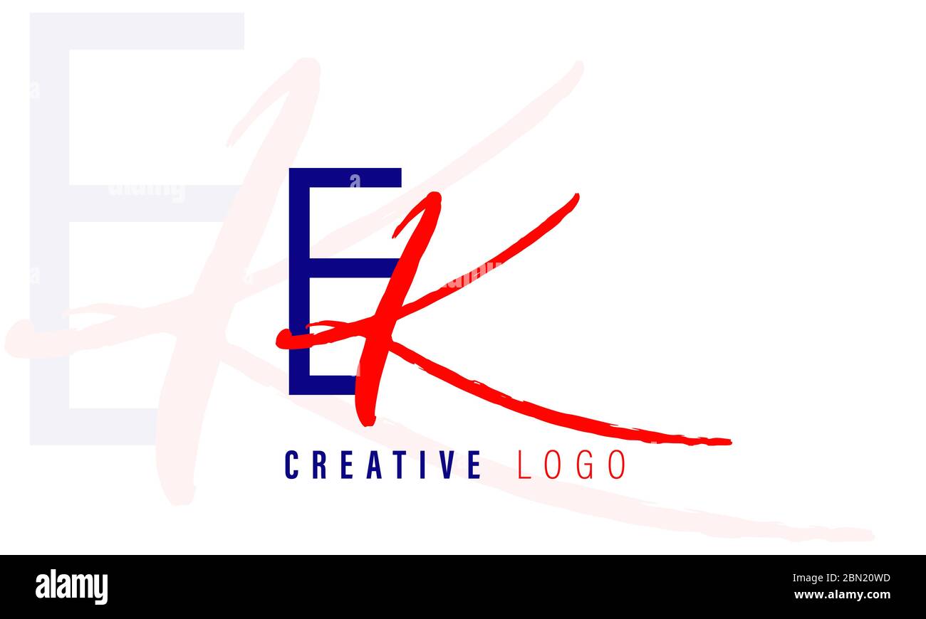 Initial based clean and minimal Logo. EK KE E K letter creative fonts ...