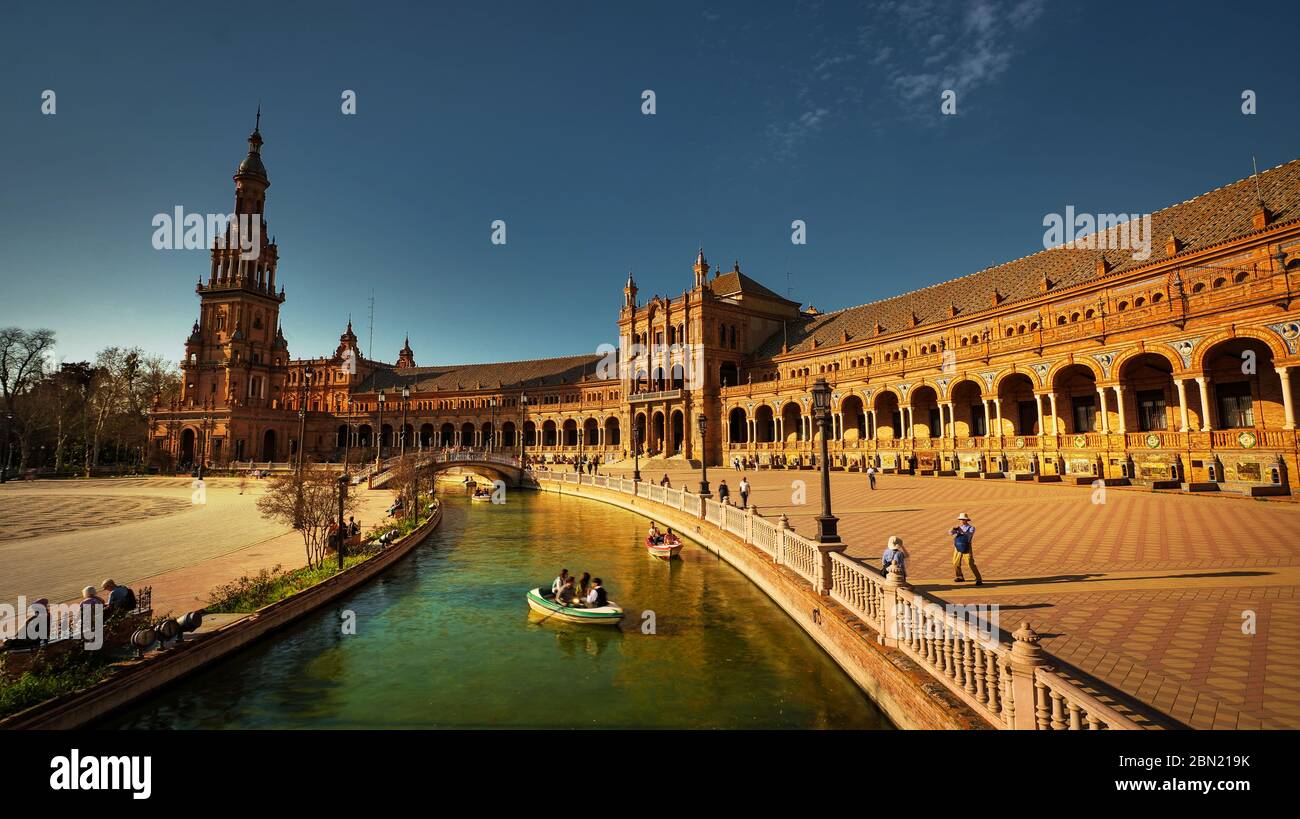 Seville, Spain - February 20th, 2020 - Seville City Center with ...