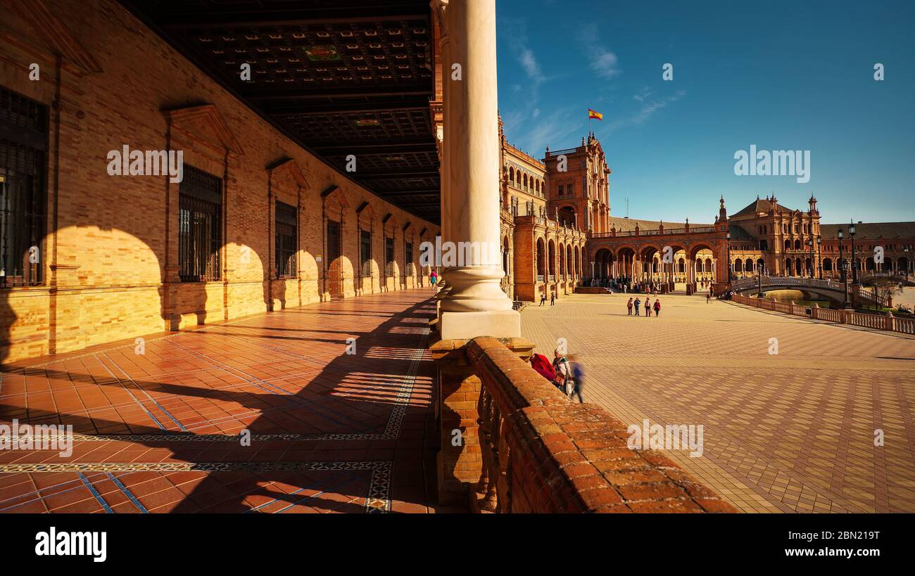 Seville, Spain - February 18th, 2020 - Seville Plaza de Espana / Spain ...
