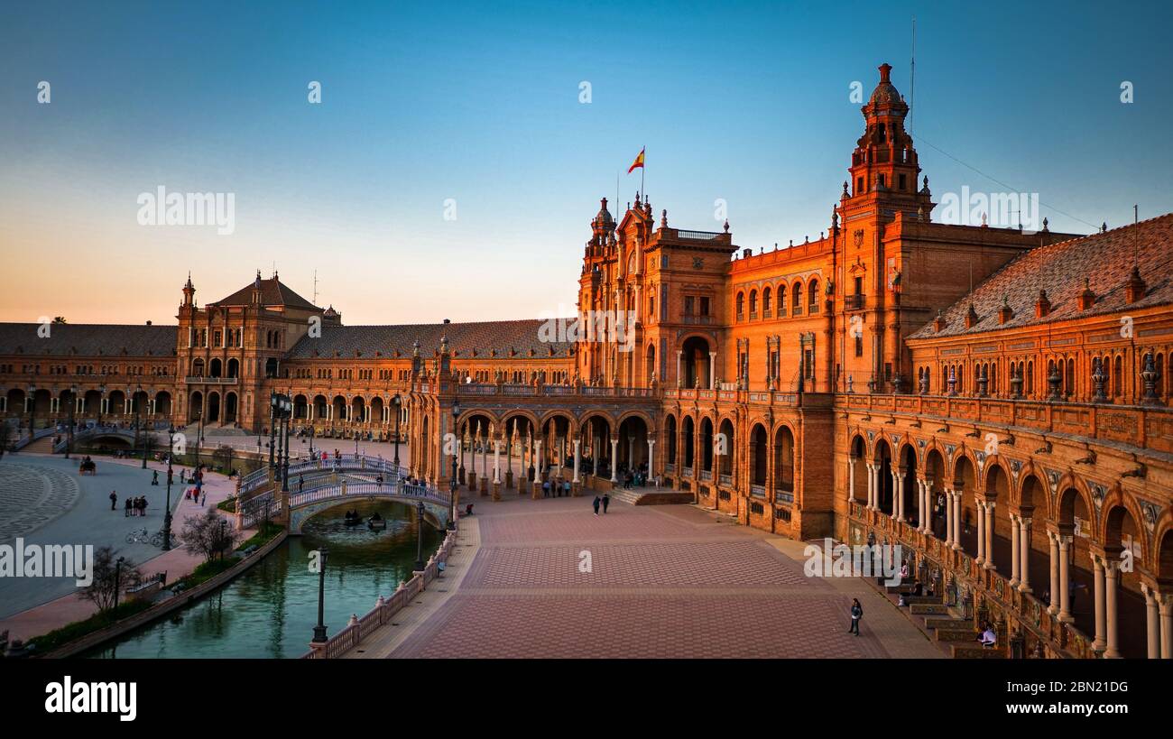 Seville, Spain - February 20th, 2020 - Plaza de Espana (Spain Square ...