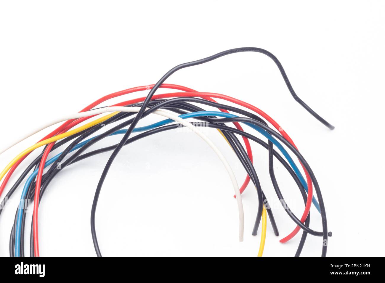 Copper cables of various colors, transmission of electric current ...