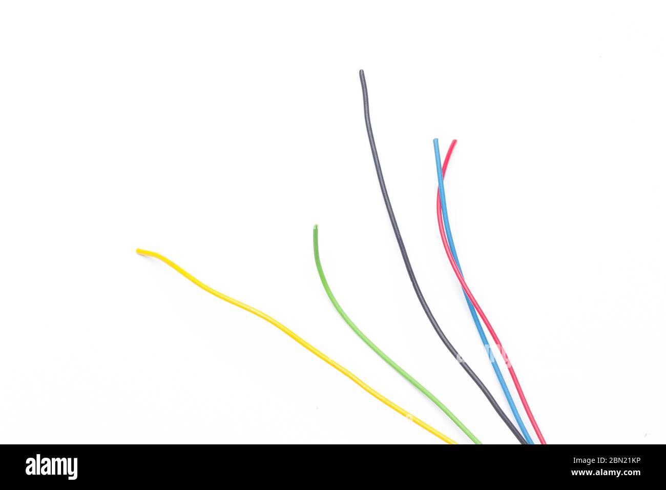 Copper cables of various colors, transmission of electric current ...