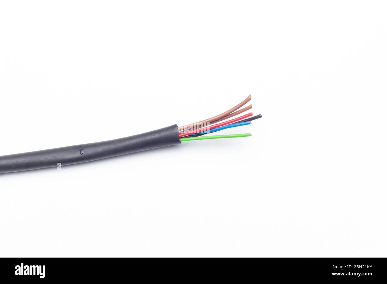 Copper cables of various colors, transmission of electric current ...