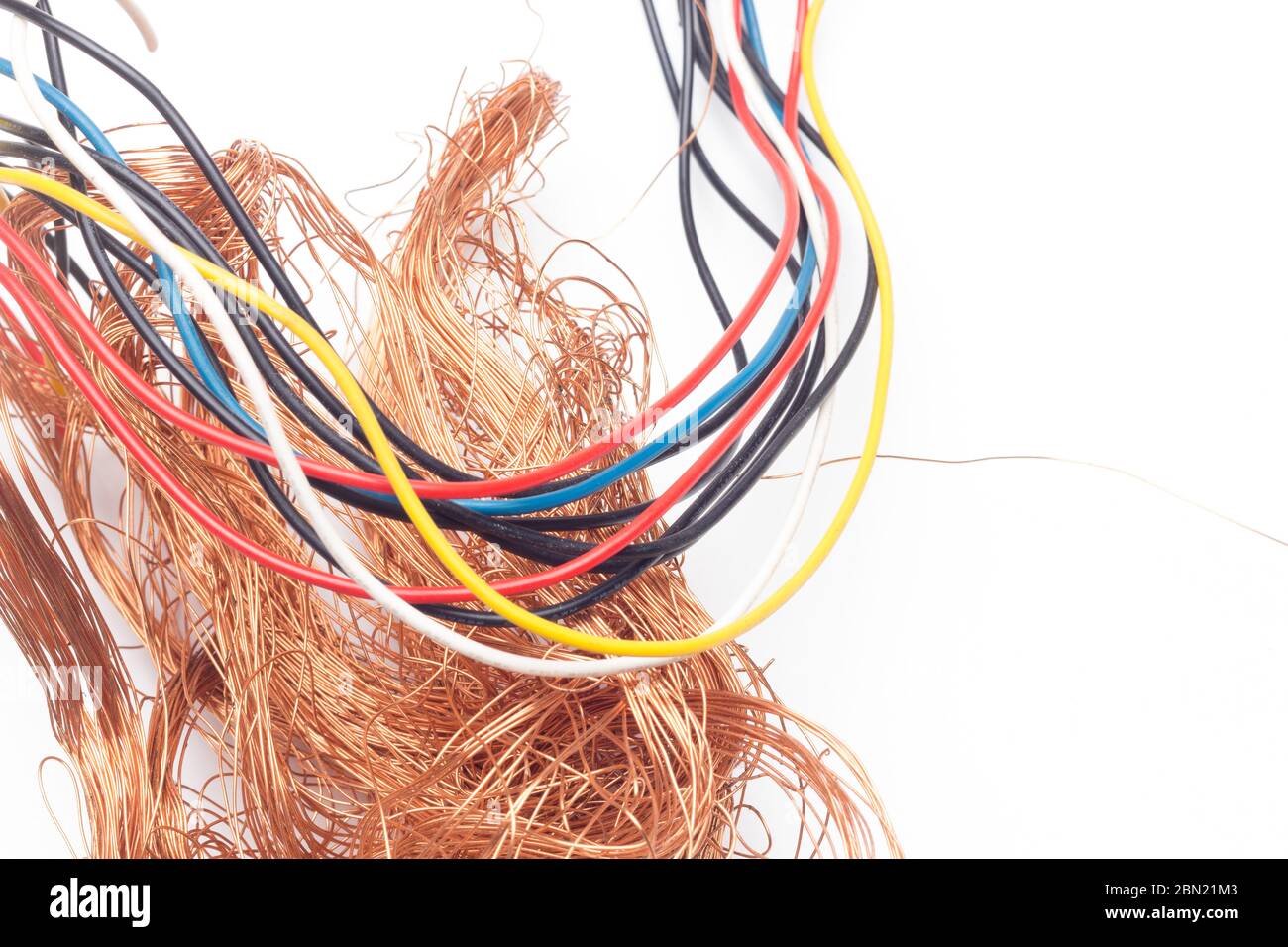 Copper cables of various colors, transmission of electric current ...