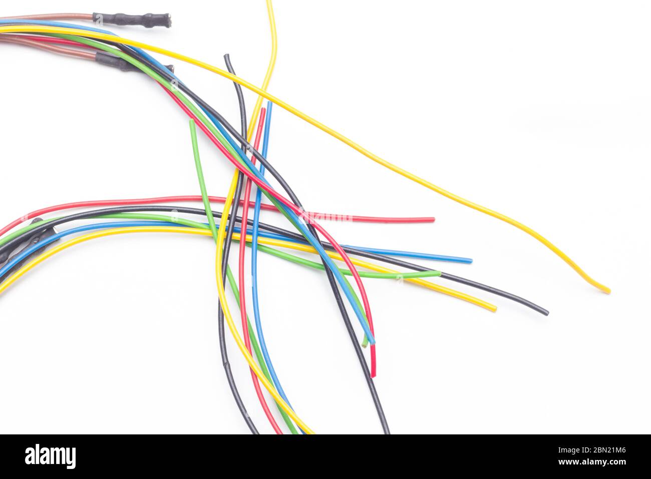 Copper cables of various colors, transmission of electric current ...