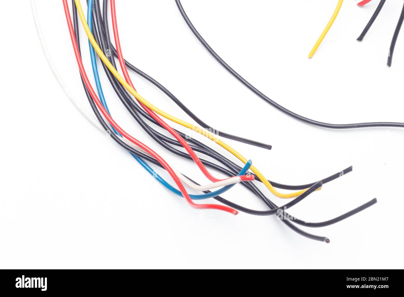 Copper cables of various colors, transmission of electric current ...