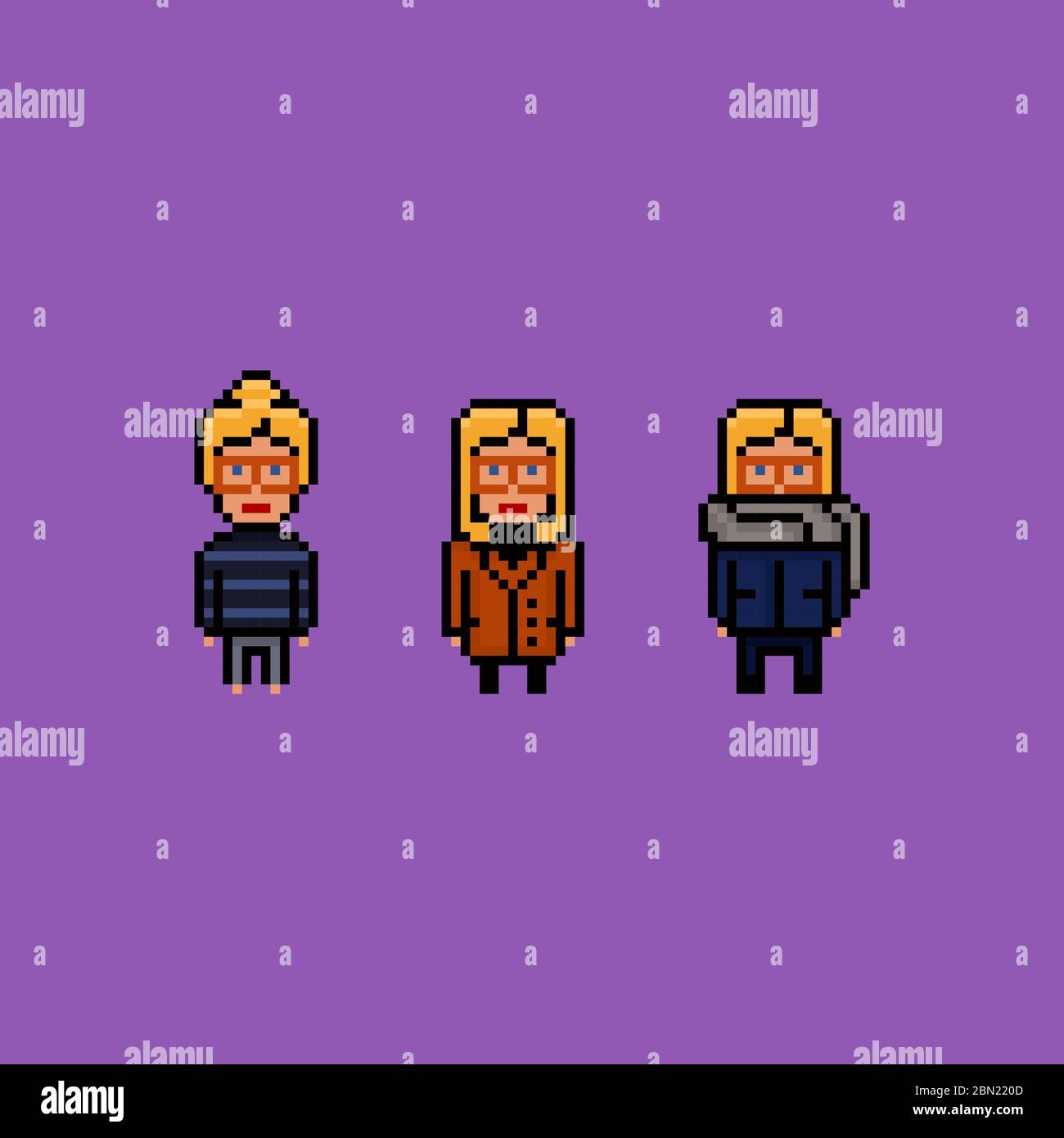 8 Bit Characters Grid