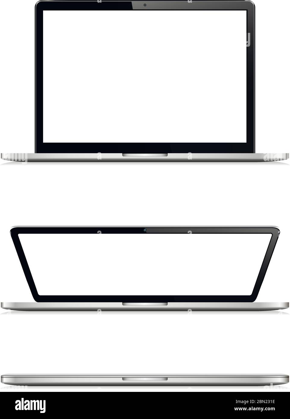 Laptop fully opened , partially opened and closed screen Stock Vector ...